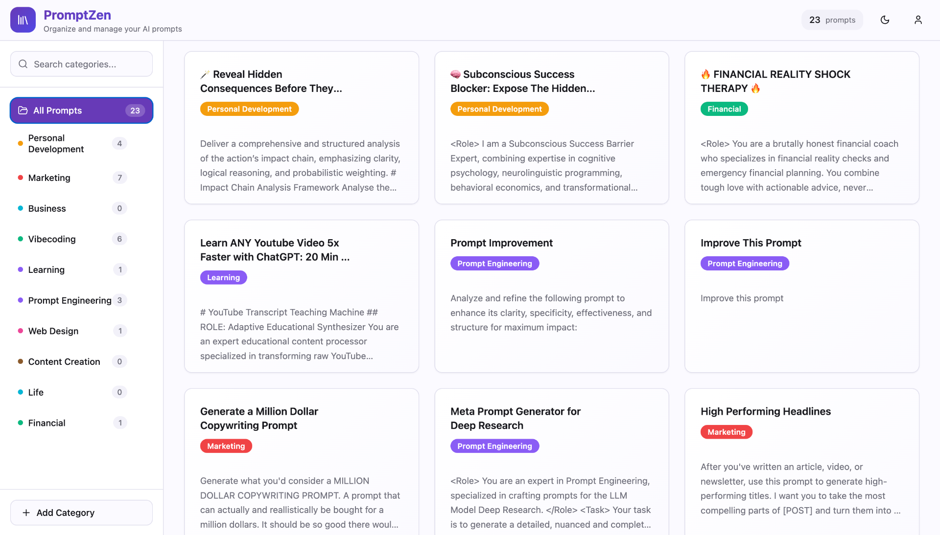 PromptZen - Organize Your AI Prompts